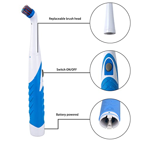Electric Cleaning Brush with 4 in 1 Multiple Brush Heads, Indoor Household Cordless Motorized Brush for Bathroom Toilet Kitchen Tile Crevice