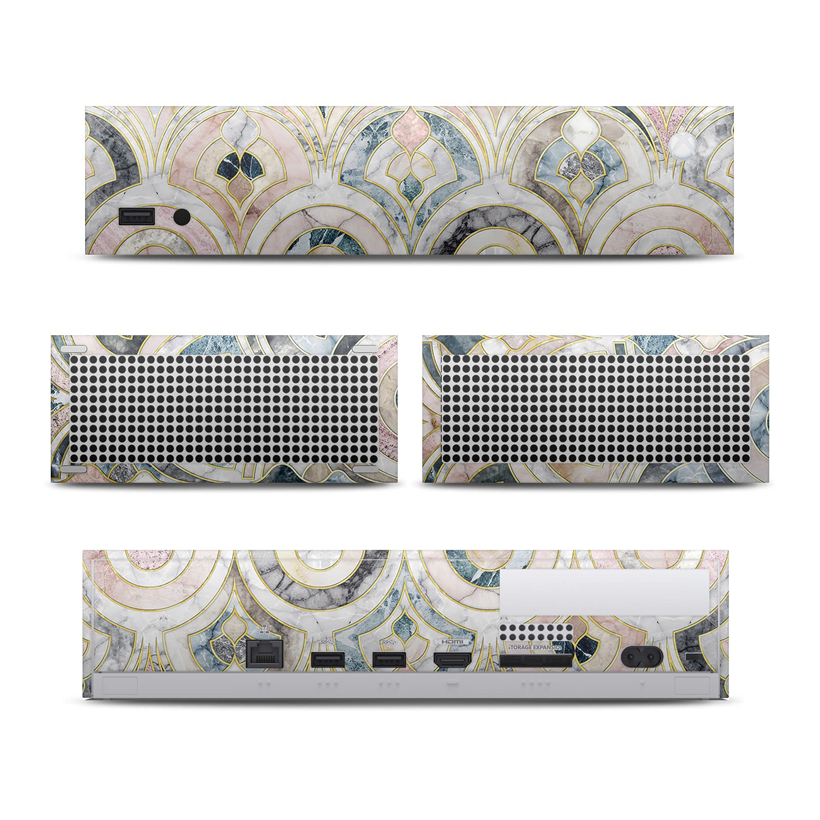 Head Case Designs Officially Licensed Micklyn Le Feuvre Art Deco Tiles In Soft Pastels Art Mix Vinyl Sticker Gaming Skin Decal Cover Compatible With Xbox Series S Console and Controller Bundle