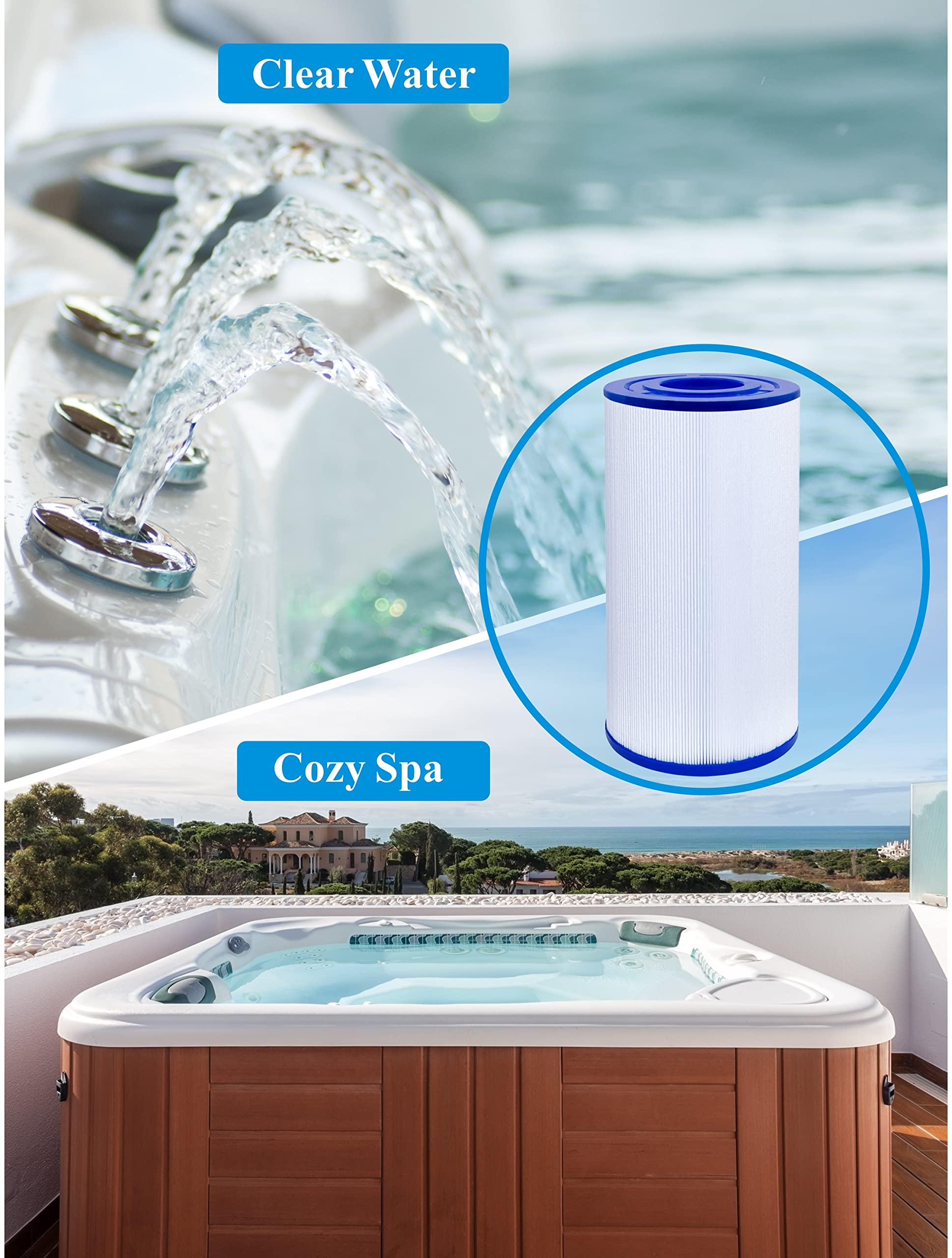 Cryspool Spa Filter Compatible with C-4335, PRB35-IN, R173431, spa Filter 5 x 9 1/4, Guardain 409-219, FC-2385, 03FIL1300, 35 sq.ft, 2 Pack