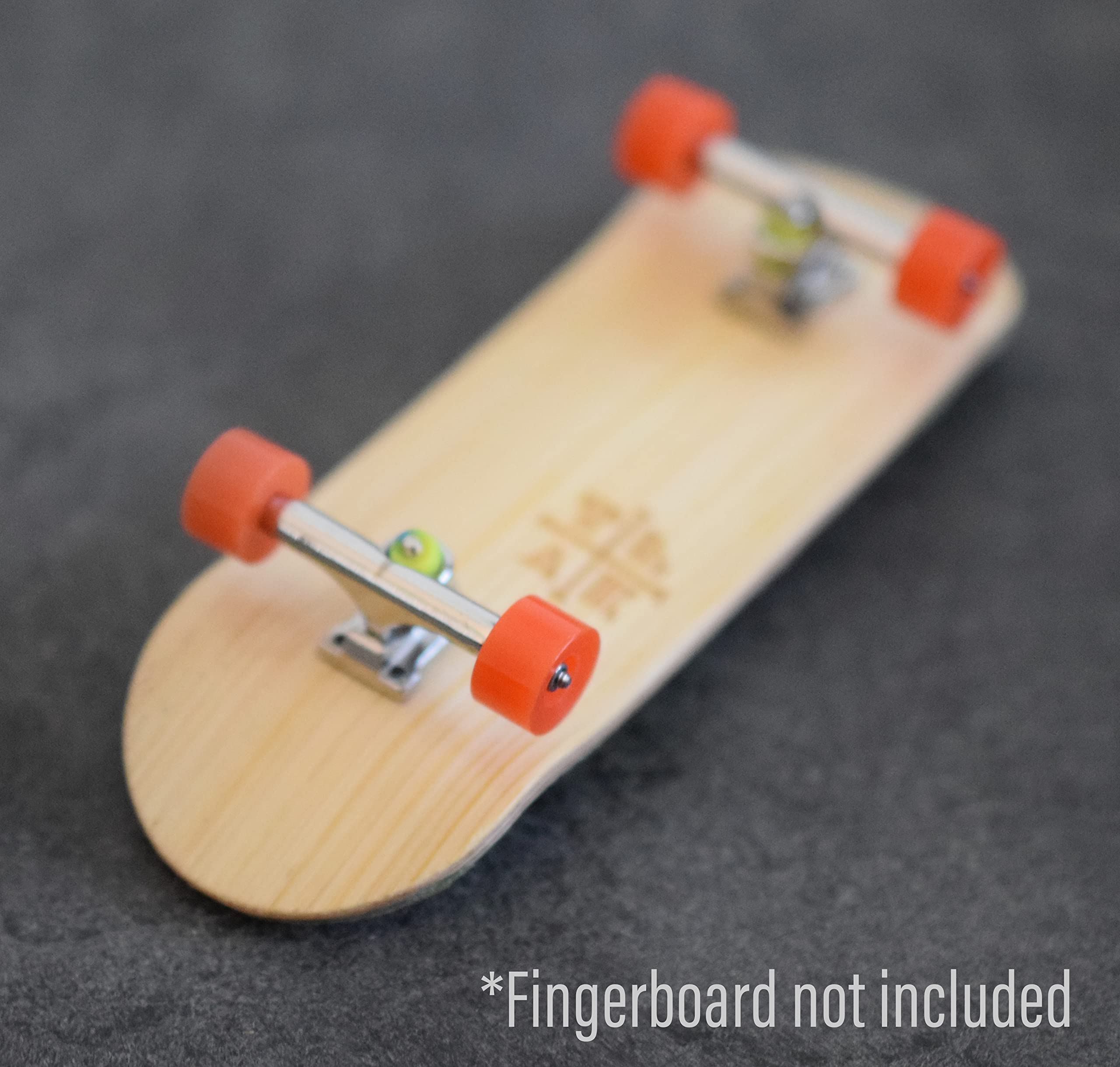 Teak Tuning Apex 71D Urethane Fingerboard Wheels - Cruiser Style, Bowl Shaped, 8.7mm Diameter - ABEC-9 Stealth Bearings - Made in The USA - Lava Orange Colorway