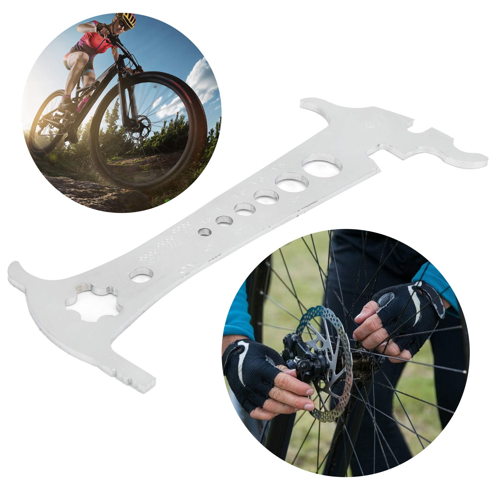 Bicycle Chain Checker 6 in 1 Multifunctional Bicycle Chain Wear Indicator Checker Measuring Ruler Tool Chain Hook Measuring Tool for Mountain and Road Bikes Folding Bicycle