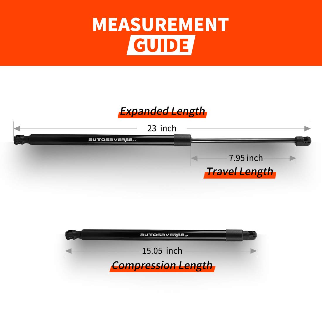 AUTOSAVER88 Liftgate Lift Support Compatible with Ford Escape 2001-2012, Mercury Mariner 2005-2012, 2008-2011 Mazda Tribute Rear Hatch Struts Tailgate Shocks Trunk Spring 2pcs