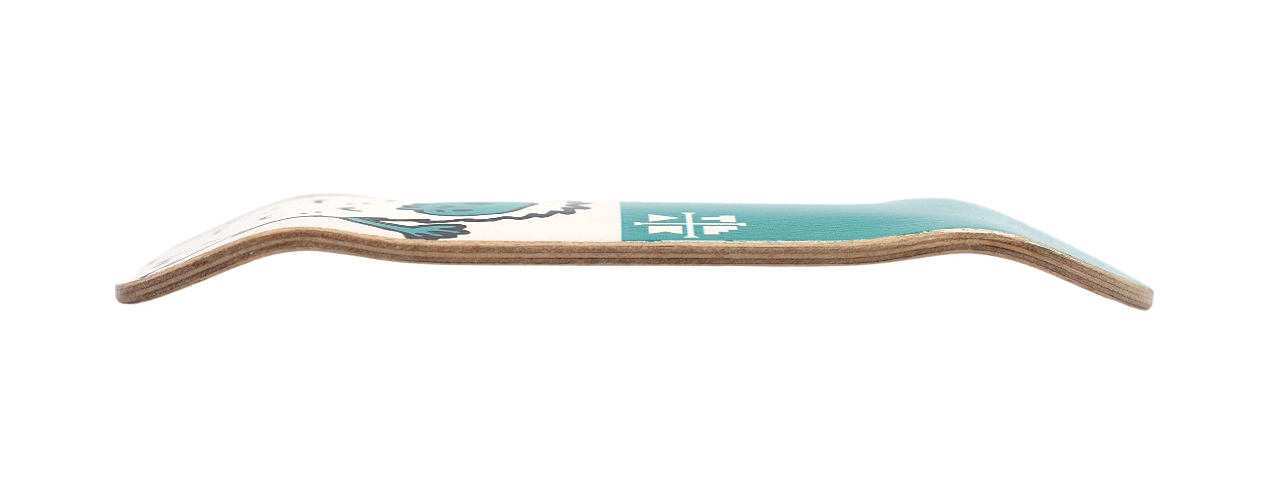 Teak Tuning Premium Fingerboard Graphic Deck, Teal Yeti - 32mm x 97mm - Heat Transfer Graphics, Pro Shape & Size - Pre-Drilled Holes - Includes Prolific Foam Tape