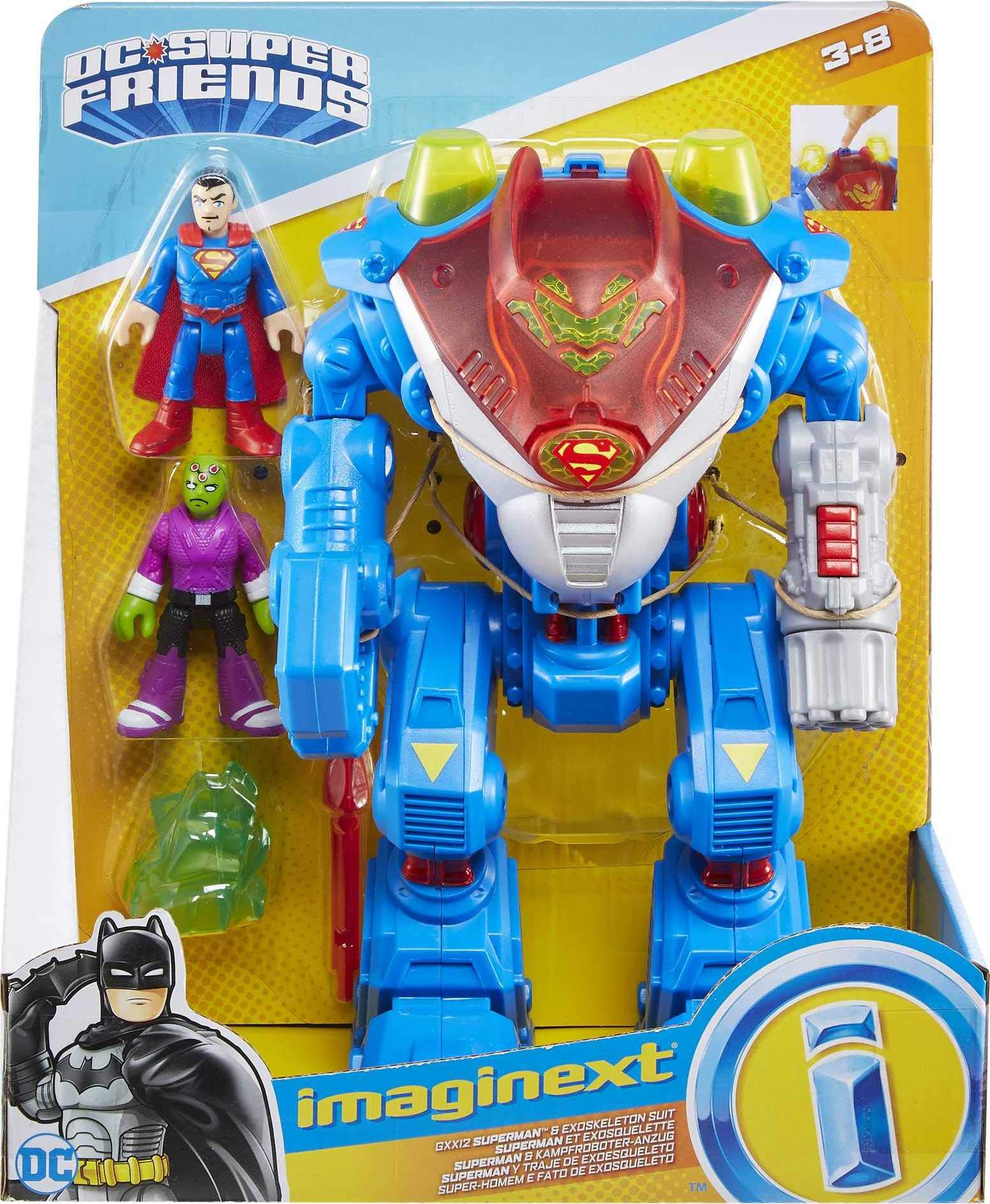 Fisher-Price Imaginext DC Super Friends Preschool Toy Superman Robot Playset with Lights Sounds & 2 Figures for Pretend Play Kids Ages 3+ Years