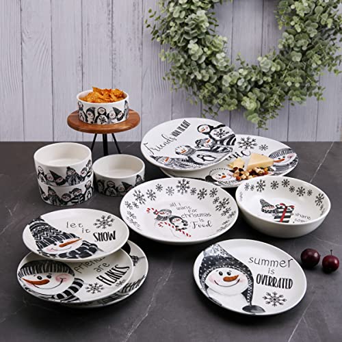 Fitz and Floyd Snow Days Snowman Serving Platter, 16 Inch, Multicolored