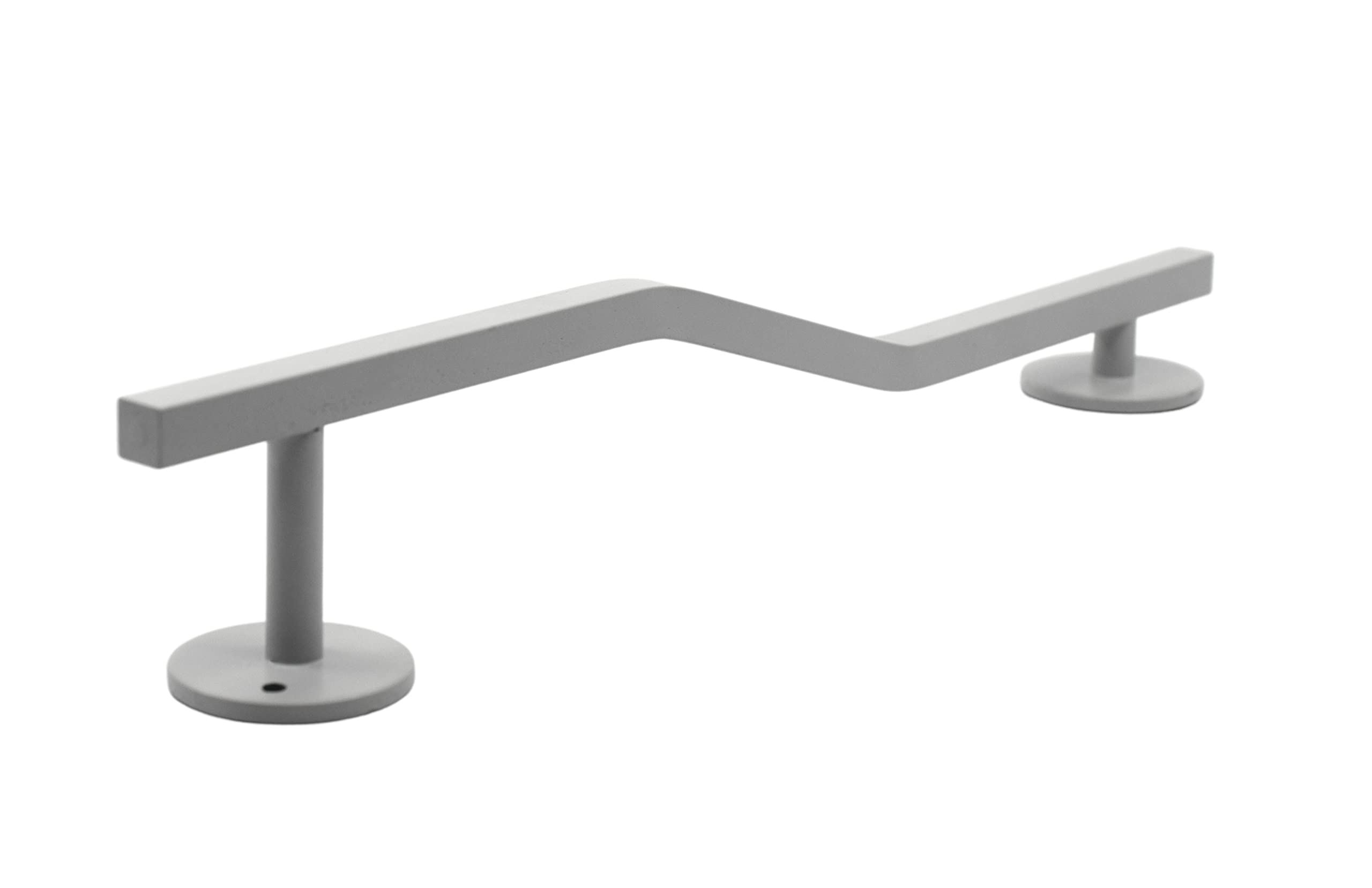 Teak Tuning Square, Bi-Level Fingerboard Rail, 12" - Custom Designed Premium Solid Steel, Matte Powder Coated Finish in Grey Mist - Superior Non-Slip Foam Feet