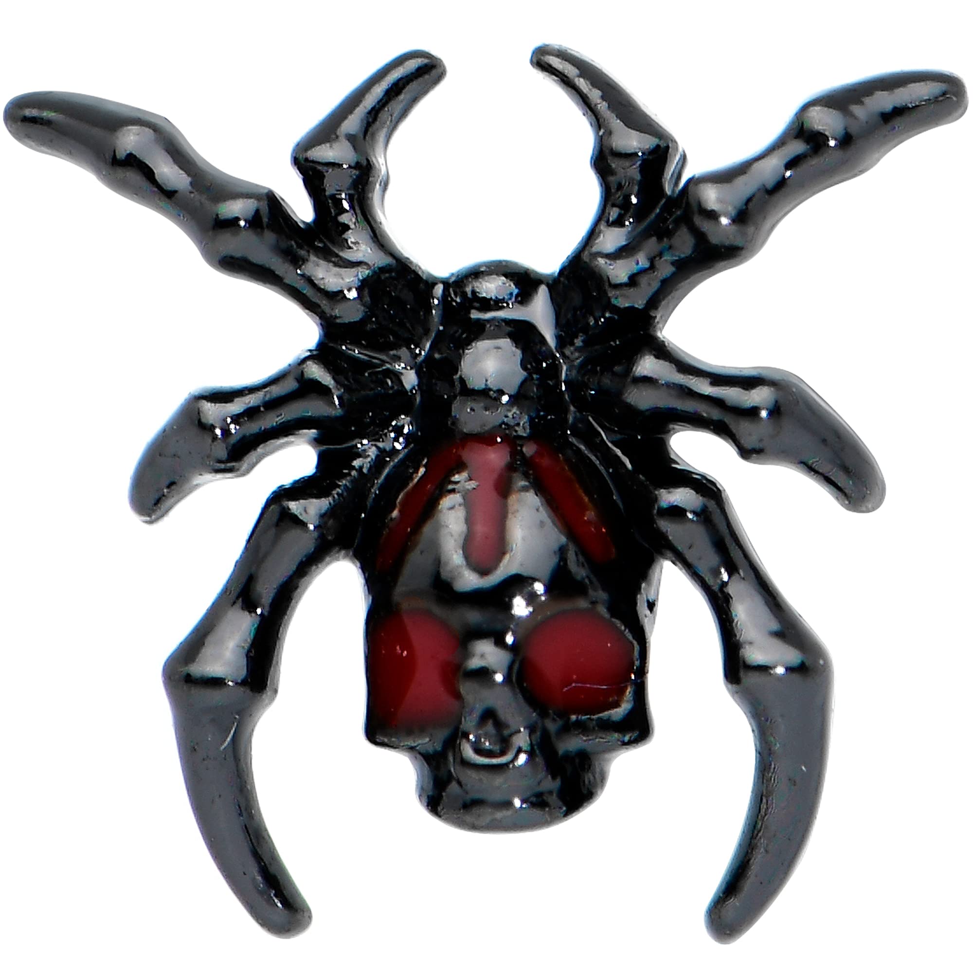 Body Candy Womens 20G 316L Steel L Shaped Nose Ring Red Accent Spider Nose Stud Body Piercing Jewelry 1/4"