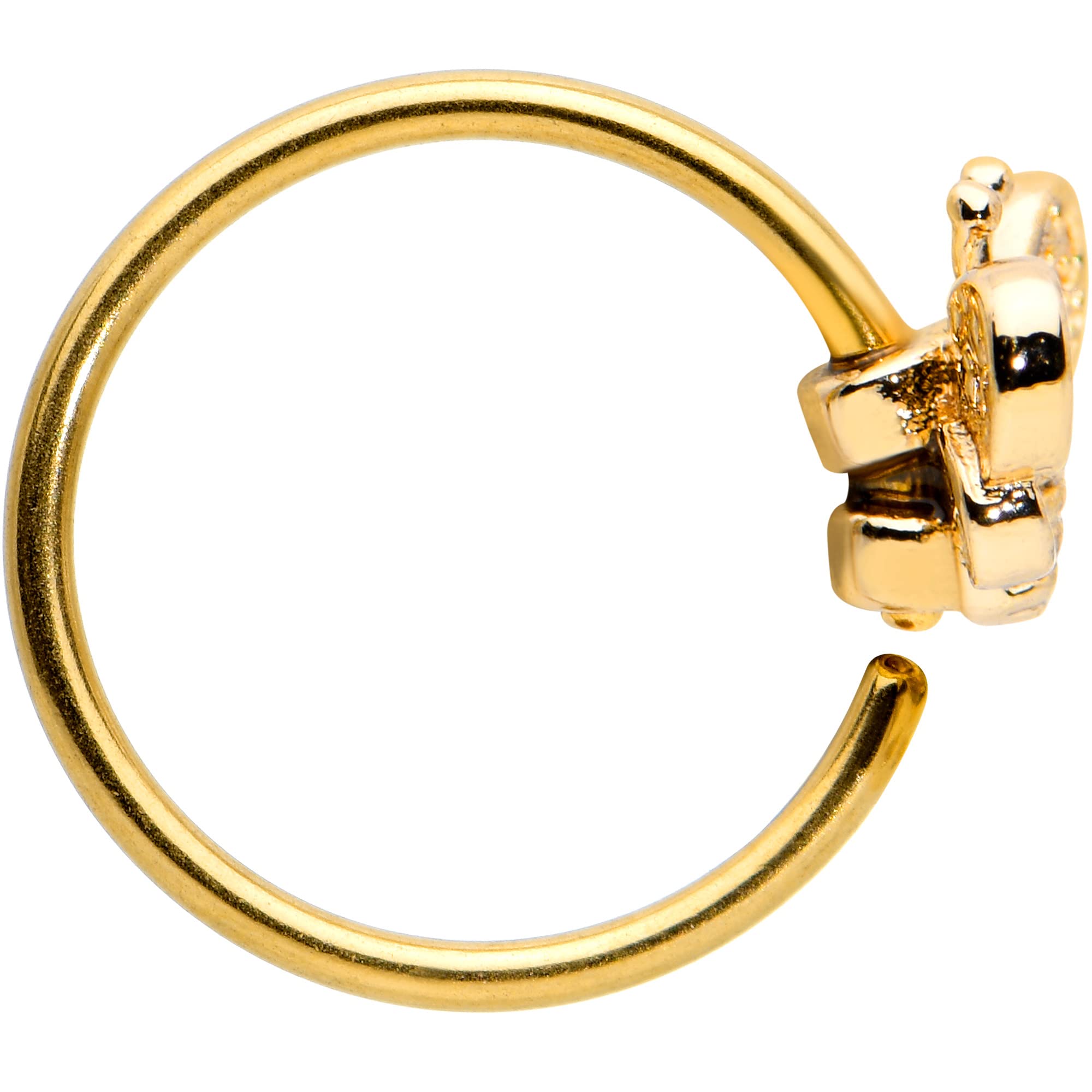 Body Candy Womens 20G PVD 316L Stainless Steel Nose Ring Beauty Bee Nose Hoop Ring Circular Nose Ring 5/16β