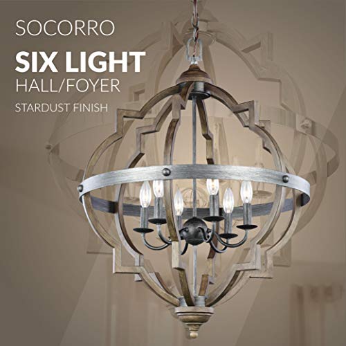 Sea Gull Lighting 5124906-846 Socorro Hall/Foyer Hanging Modern Fixture, Six - Light, White, Black, Silver