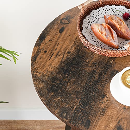 HOOBRO Bar Table, Round Pub Table, 2-Tier Bistro Table with Storage, High Top Table, Cocktail Table with Top Particleboard, for Kitchen, Living Room, Meeting Room, Rustic Brown and Black BF55BT01
