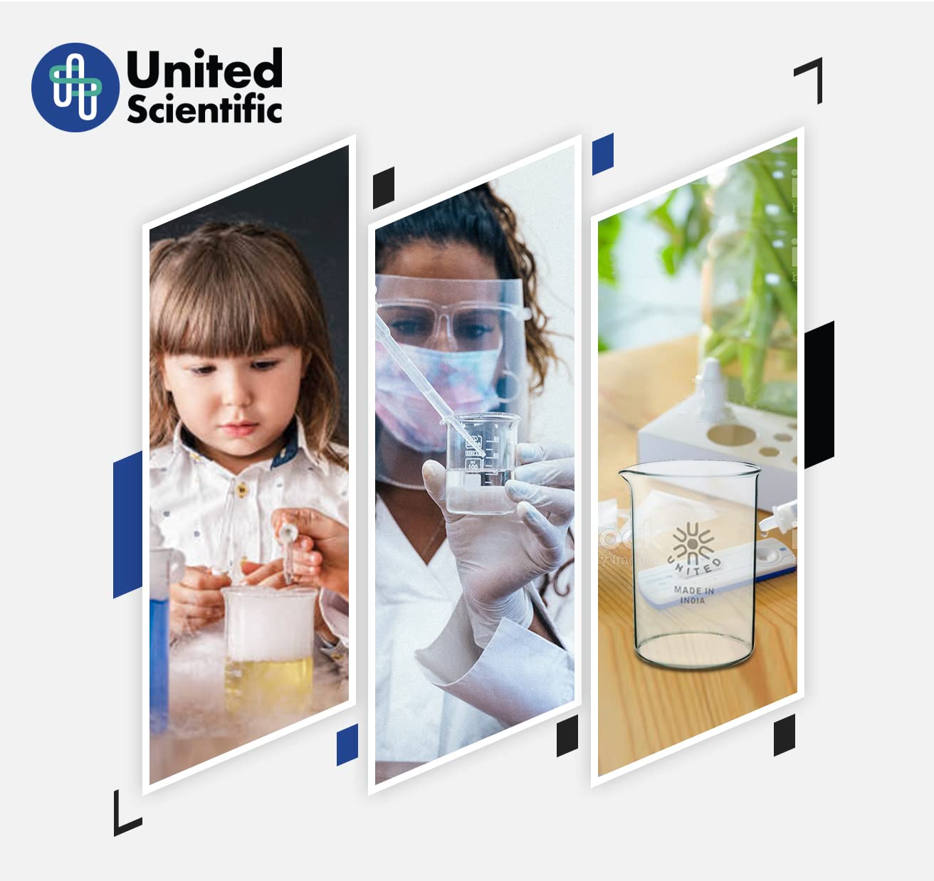 United Scientific™ BG1000-5000 Borosilicate Laboratory Grade Glass Beakers | Griffin Style Low Form Beaker | Graduated with Spout | Designed for Laboratories & Chemistry Classrooms | 5000mL Capacity