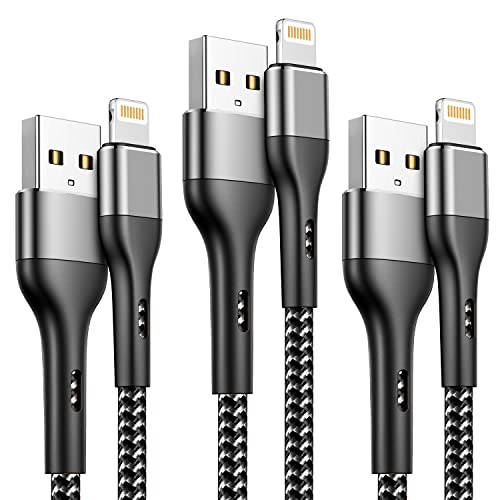 iPhone Charger 3Pack, [Apple MFi Certified] Lightning Cable 6/6/10FT iPhone Charger Cord Fast Charging Cable for iPhone 13 12 Pro Max Mini 11 Pro XS XR X 10 8 7 Plus 6s 6 SE 2020 iPad iPod