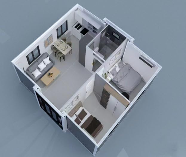 Expandable prefabricated Home Mobile, Prefab House for Hotel, Booth, Office, Guard House, Workshop - Efficient and Versatile Living Solution (20FT*40FT)