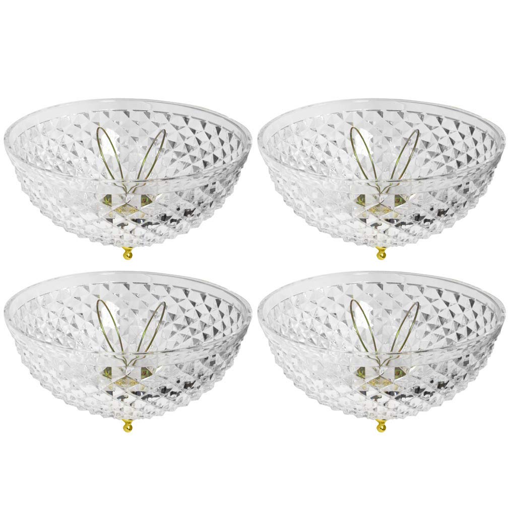 Evelots Clip On Shade for Ceiling Light Bulb or Lamp-4 Pack-Antique-Diamond Cut-Acrylic