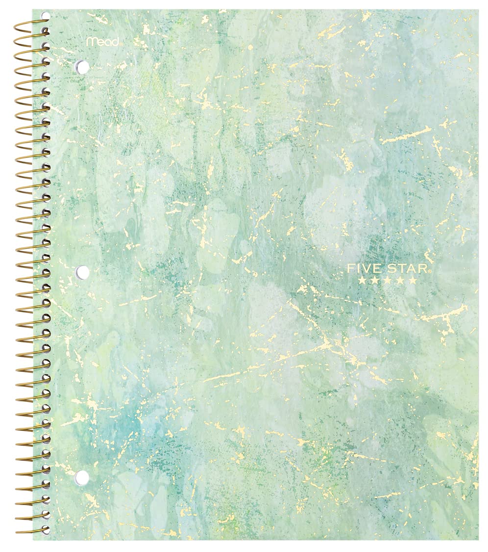 Five Star Spiral Notebooks, 1 Subject, College Ruled, 11" x 8-1/2", Cute Designs Bright Colors, 3 Pack, Design May Vary.