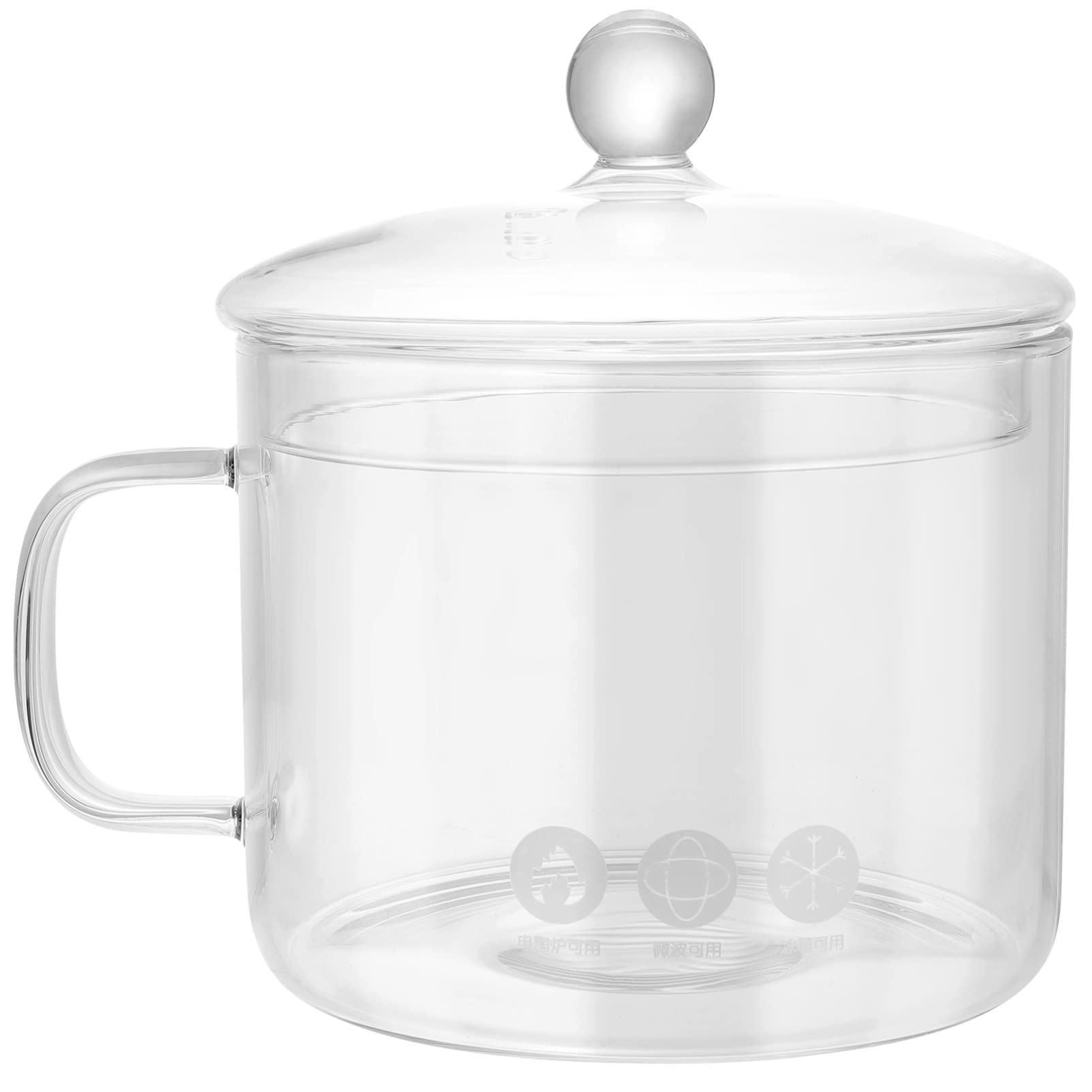 Cabilock Glass Saucepan with Cover Borosilicate Glass Cooking Pot Saucepan Kitchen Pot for Pasta Noodle Soup Milk 13CM