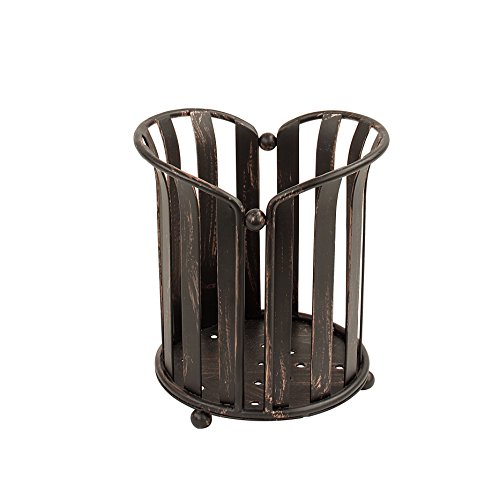 Spectrum Diversified Stripe Utensil Holder Oil Rubbed Bronze, 1 EA