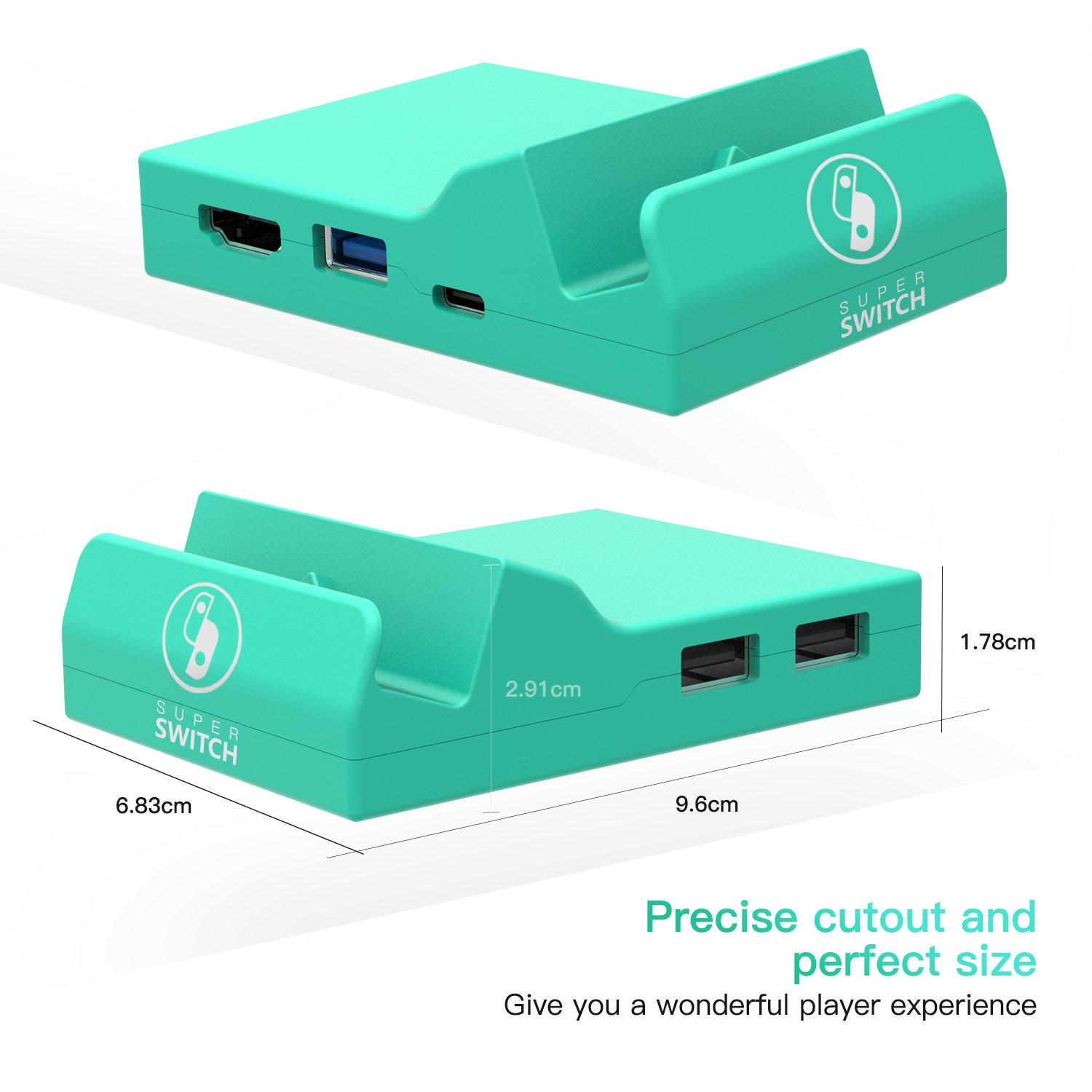 BASSTOP Portable Dock Replacement Case for Nintendo Switch (Only The case, You Have to DIY with The Circuit Board chip from The Original Dock