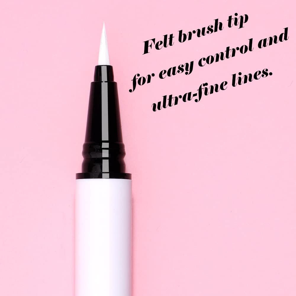 FAEYLI MAKEUP Ultra-Fine Felt-Tip or Microtip Liquid Eyeliner Pen White Waterproof Quick Drying Formula,021 Fl. Oz