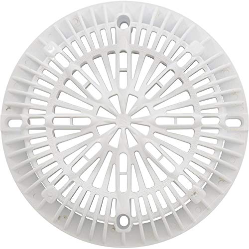 Custom Molded Products Main Drain Cover, CMP Galaxy, 8", White, w/Screw Kit