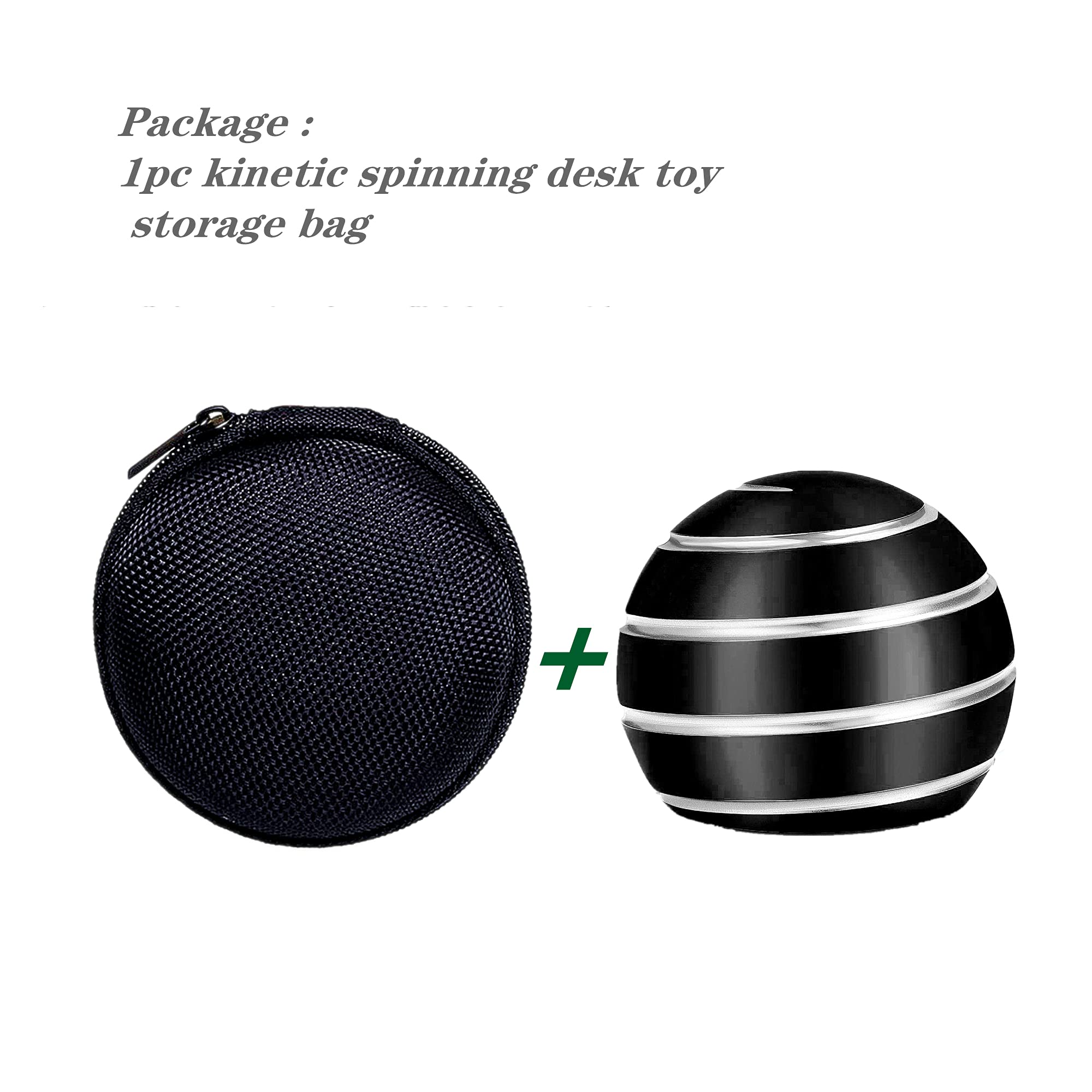 Kinetic Desk Toys, Full Body Optical Illusion Spinner Ball, Large Longer Time Spinning Top, Ideal for Parties, Holidays, classrooms or for use as Office Toys-with Storage Bag