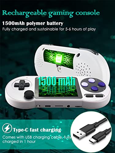Fadist Handheld Game Console, Portable Retro Game Console, Built in 6000+ Classic Games,3.0 inch IPS Screen,Support for 2 Player,Connecting to TV, Ideal Gift for Kids, Adult, Friend, Lover