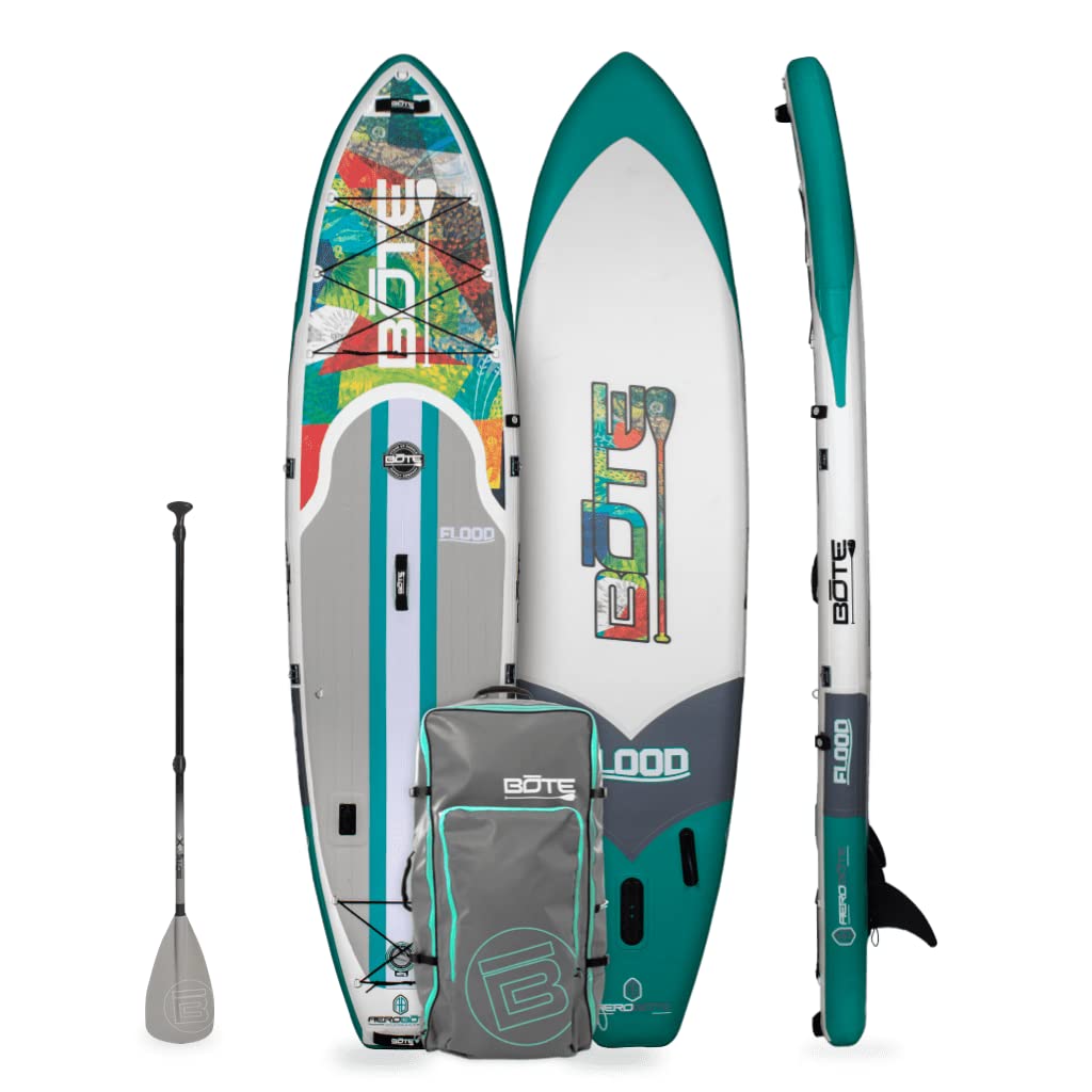 Bote Flood Aero Inflatable Stand Up Paddle Board, SUP with Accessories | Pump, Paddle, Fin, Travel Bag | Native Patchwork…