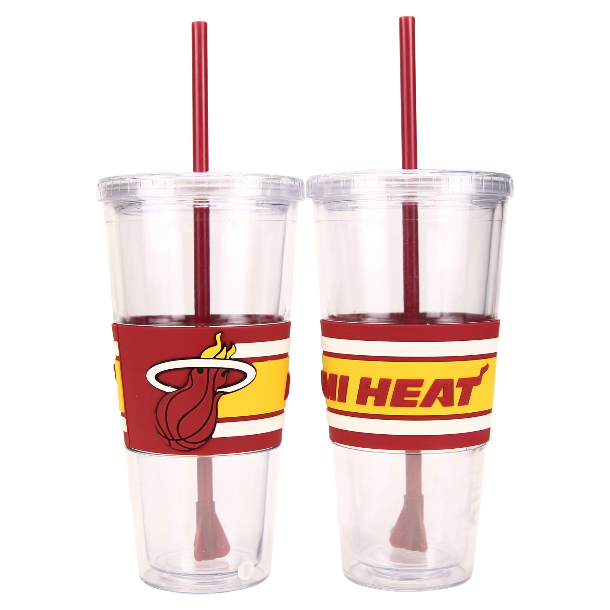Boelter NBA Hype 22oz Large Tumbler with Straw 2-Pack (Miami Heat)