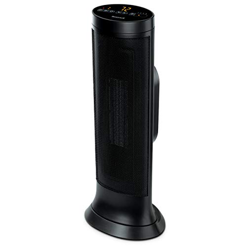 Honeywell Slim Ceramic Tower Heater, Large Room, Black ā Easy to Use Ceramic Heater ā Slim Space Heater with Two Heat Settings