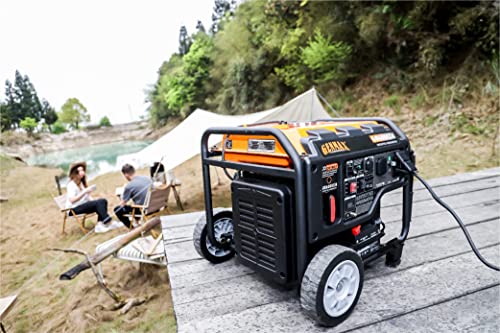 GENMAX Portable Inverter Generator, 6000W open frame Gas Powered High Speed Engine with Electric Start, Ultra Lightweight for Backup Home Use & Job Site,EPA Compliant (GM6000XiE)