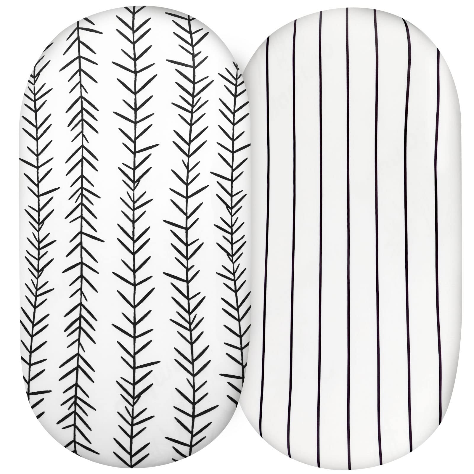 Bassinet Sheet Set, Jersey Cotton for Baby Boy/Girl, Fitted Sheets Flexible for Most Bassinet Mattress