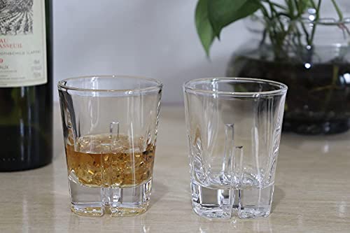 BothEarn Whiskey Rocks Glass Set of 2 - Clear Drinking Cup with Heavy Solid Base - Good for Bourbon Jack Daniels Tennessee and Scotch, 6.5 oz (185 ml)