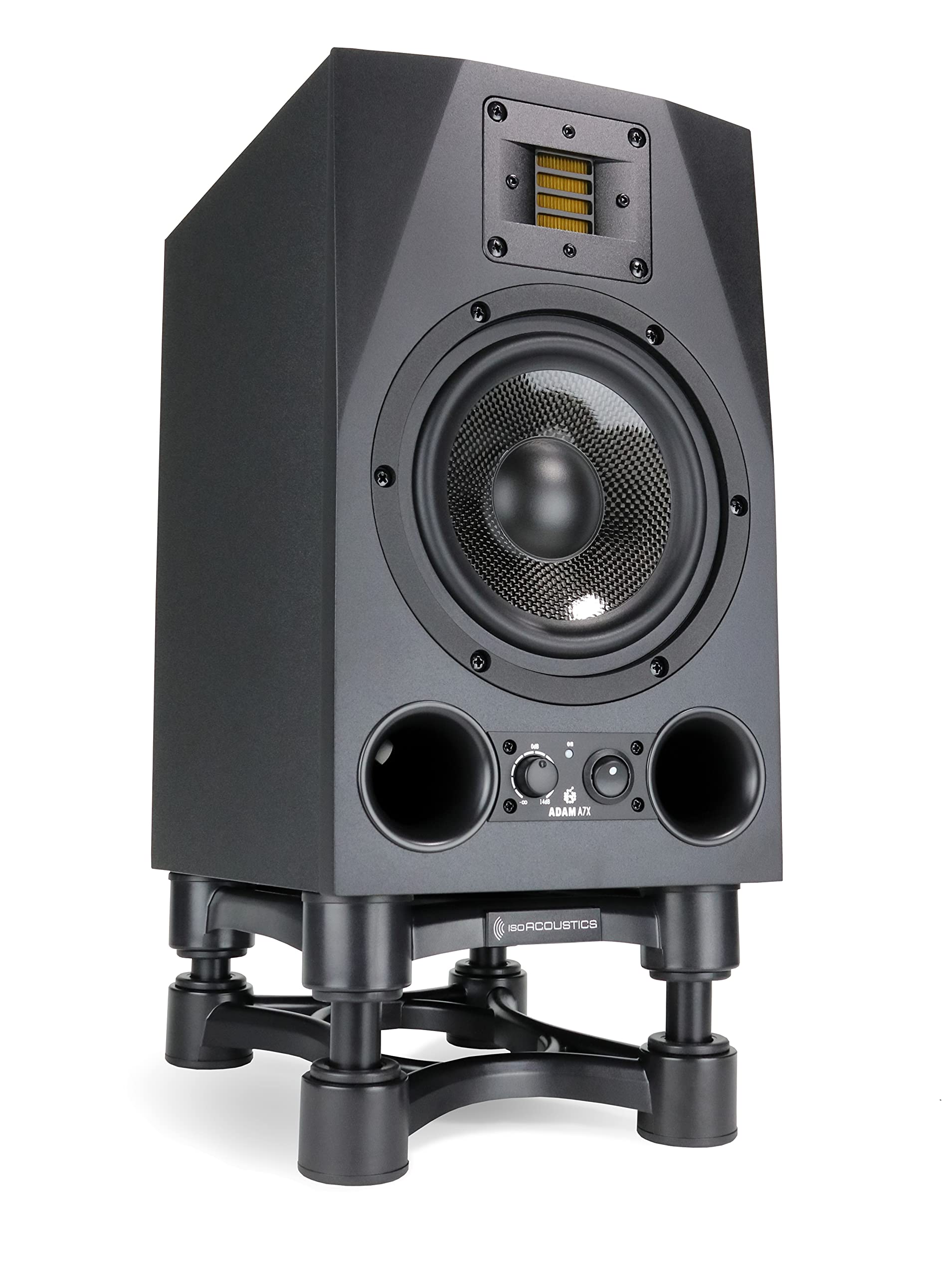 IsoAcoustics Iso-Stand Series Speaker Isolation Stands with Height & Tilt Adjustment: Iso-200 (7.8” x 10”) Pair