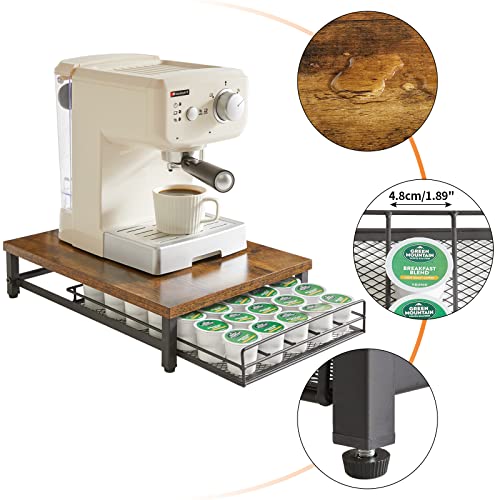 Coffee Pod Drawer Holder for K Cup, 35 Capacity Capsule Pods Storage Organizer,Under Coffee Pot Storage Drawer, Home Kitchen Coffee Pod Holder Counter Coffee Station TCJ001H
