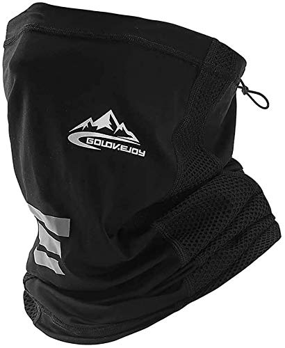 Breathable neck protective mask scarf, dustproof, sunscreen, cool, light, windproof, suitable for sports outdoor fishing, hiking, unisex (black)