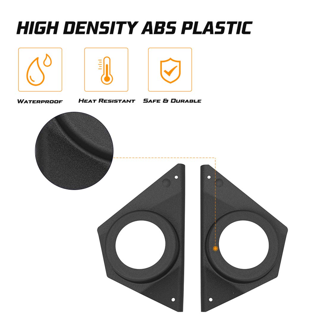 Kiwi Master Front Door Speaker Mount Panel Compatible with 2014-2023 Polaris RZR XP 1000 900 S Turbo Accessories 6.5 inch Speaker Pods Enclosure