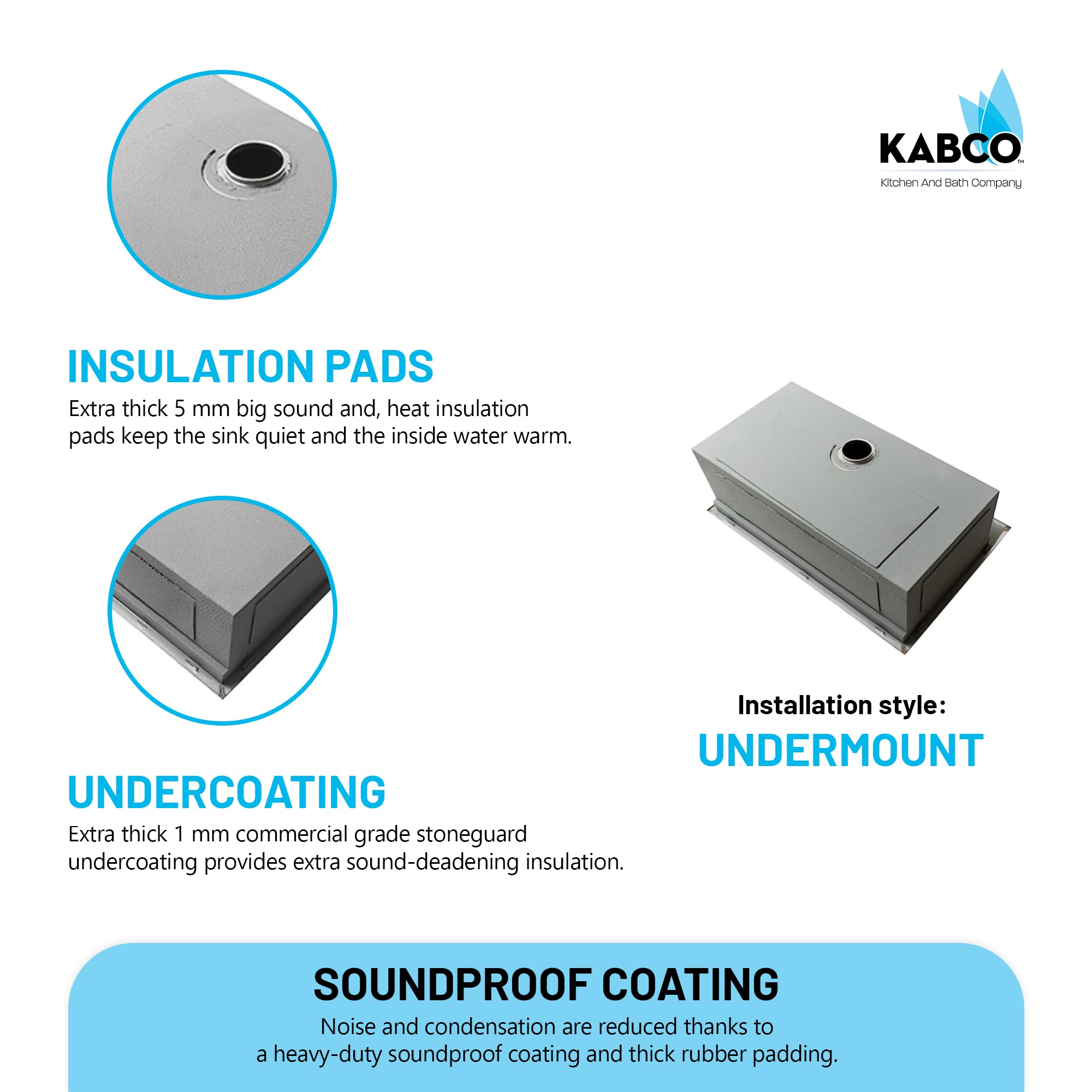 KABCO 28 Inch Single Bowl Stainless Steel Handmade Kitchen Sink with Sink Strainer, Sink Grid, a Rolling Up Grid, and Bamboo Cutting Board, Rust Resistant Sound, and Heatproof 16 Gauge Undermount Sink