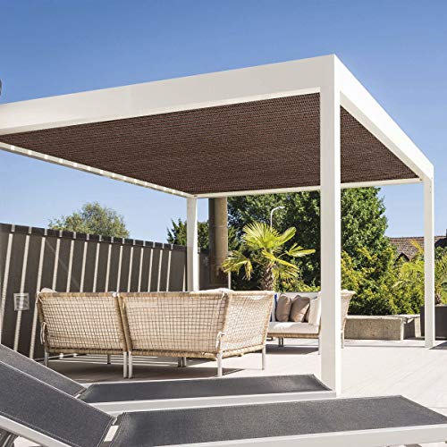 Eden's Decor Straight Flat-Edged Sun Shade Sail Rectangular 5' x 7' Brown UV-Blocking Outdoor Canopy Fabric Cloth Awning for Pergola Patio Garden Backyard Custom Size