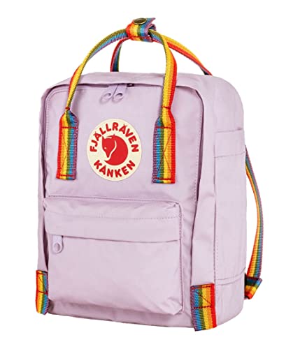 Fjällräven Kånken Rainbow Mini Backpack for Men, and Women - Durable Fabric with Adjustable Shoulder Straps, and Lightweight Backpack Pastel Lavender/Rainbow One Size One Size