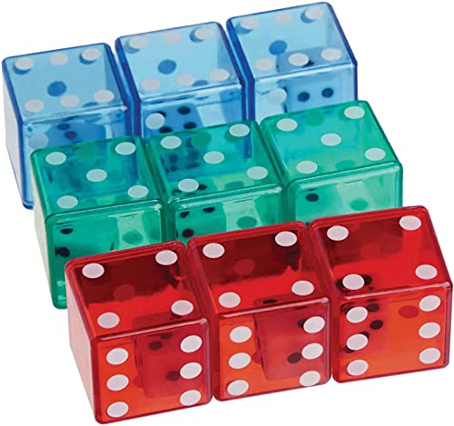 Teacher Created Resources® Dice Within Dice, Pack of 9,Red, Green, Blue, White, 1"