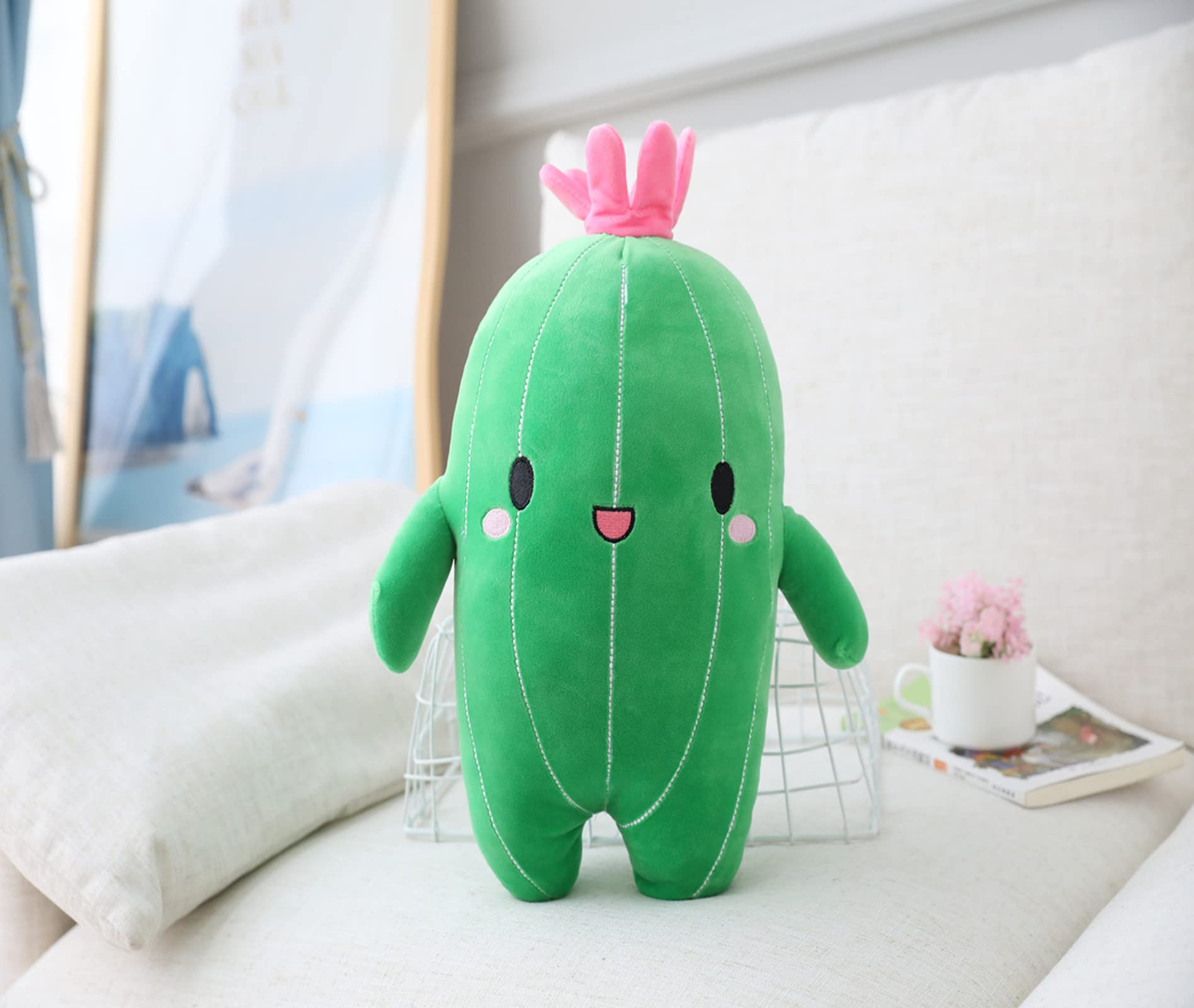 SZFJWJ Cactus Plush Stuffed Animal Cute Cartoon Cactus Pillow Soft Cactus plushie Dolls Toy Lovely Gift for KidsGiving for Birthday (Small(9.8 Inches))