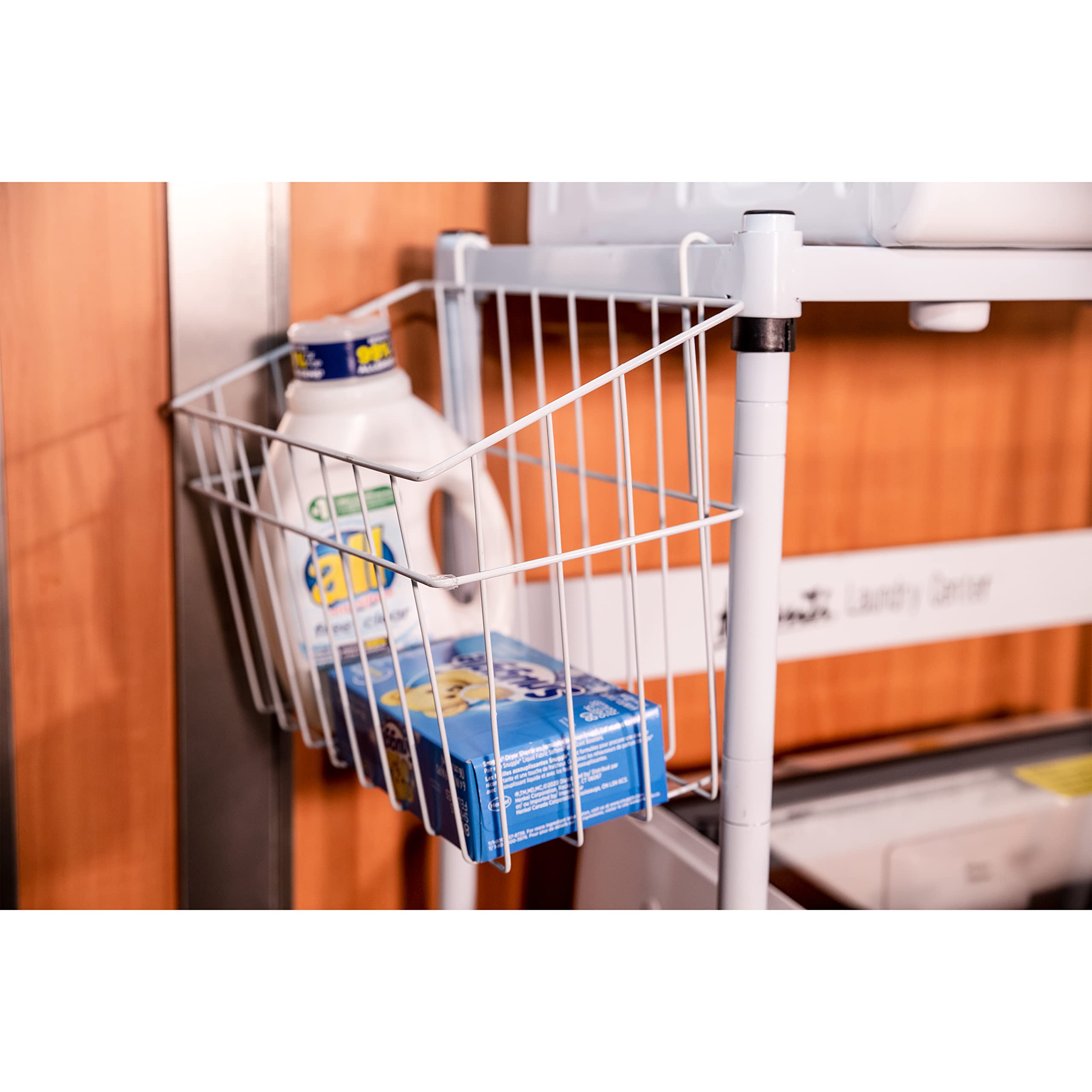 Avanti WDB20Y0W Stacking Rack Laundry Center for Washer and Dryer, with Adjustable Shelf Perfect for Apartments, Homes, Garages, Basements, White