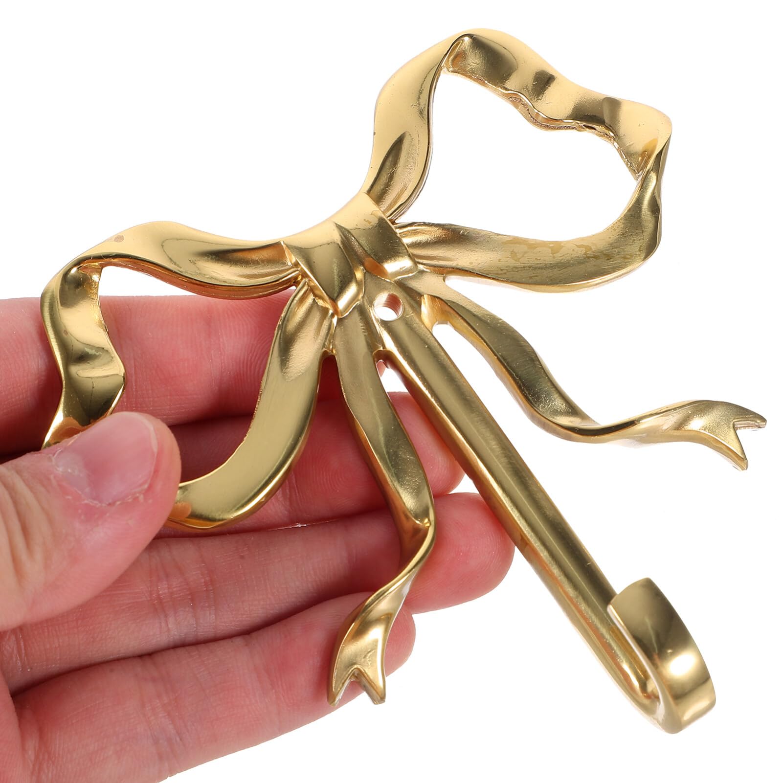 MAGICLULU Gold Coat Hook Bow Wall Hooks Brass Hanging Hook Multi-Purpose Door Hanger for Coat Hat Towel Home Decor 2.52 x 2.63 Inch