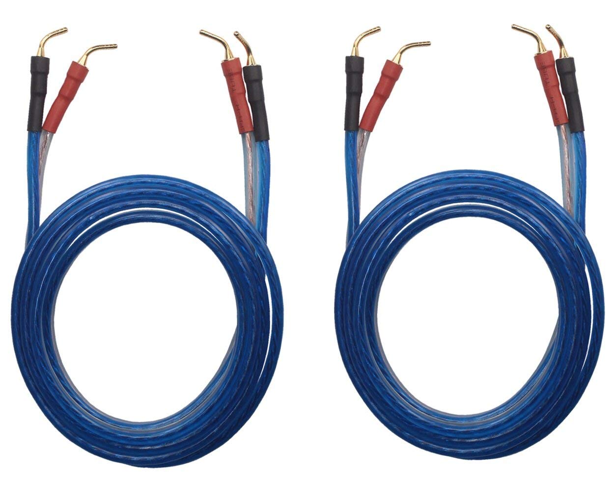 KK ZB-ZB 1pair Set(Total 8 pin Plug) HiFi OFC Speaker Wire, Pin Type Plug to Pin Type Plug