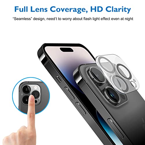 Esanik [3+2 Pack Privacy Screen Protector for iPhone 14 Pro 6.1" Anti-Spy Tempered Glass + Camera Lens Protector, Installation Frame, 9H Hardness, Case Friendly, Easy Installation, Bubble Free