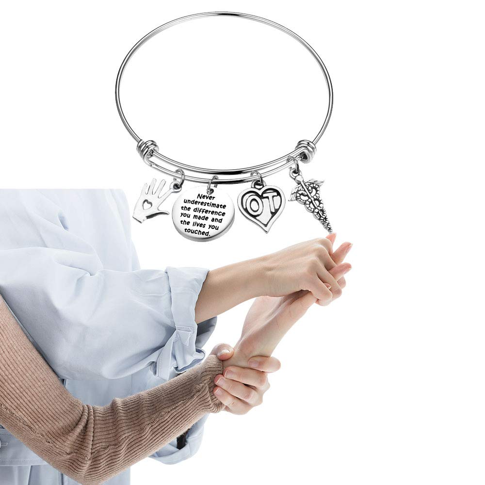 BAUNA Occupational Therapist Bracelet Occupational Therapist Assistant Gifts Never Underestimate The Difference You Made and The Lives You Touched Appreciation Gift (Occupational Therapist Bracelet)