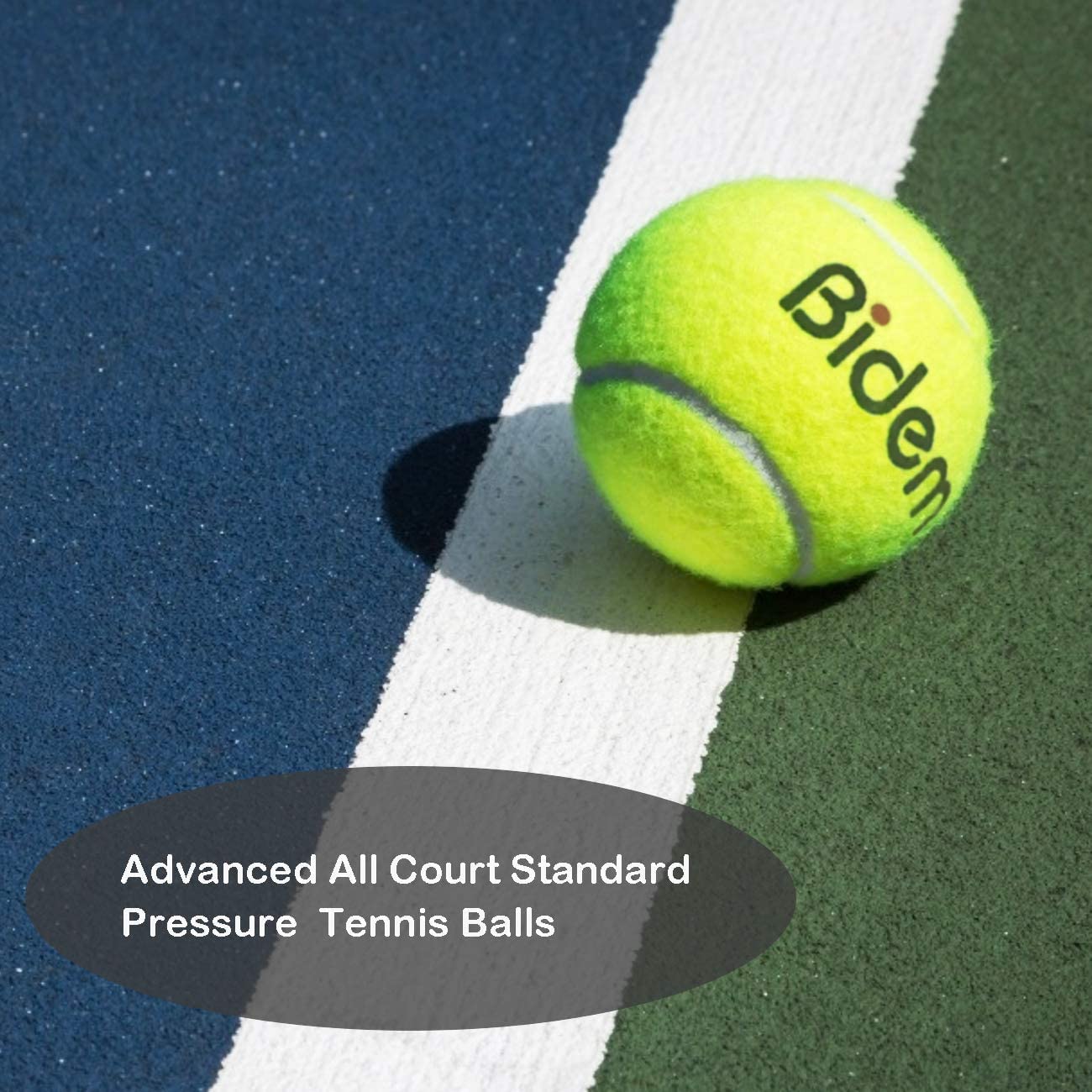 Bidem Tennis Balls, Pressurized Tennis Ball for Tournament and Practice-Pack of 12