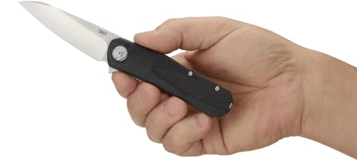 CRKT Mah-Hawk EDC Folding Pocket Knife: Assisted Opening Everyday Carry, Liner Lock, Glass Reinforced Nylon Handle with Reversible Pocket Clip 6535,Black