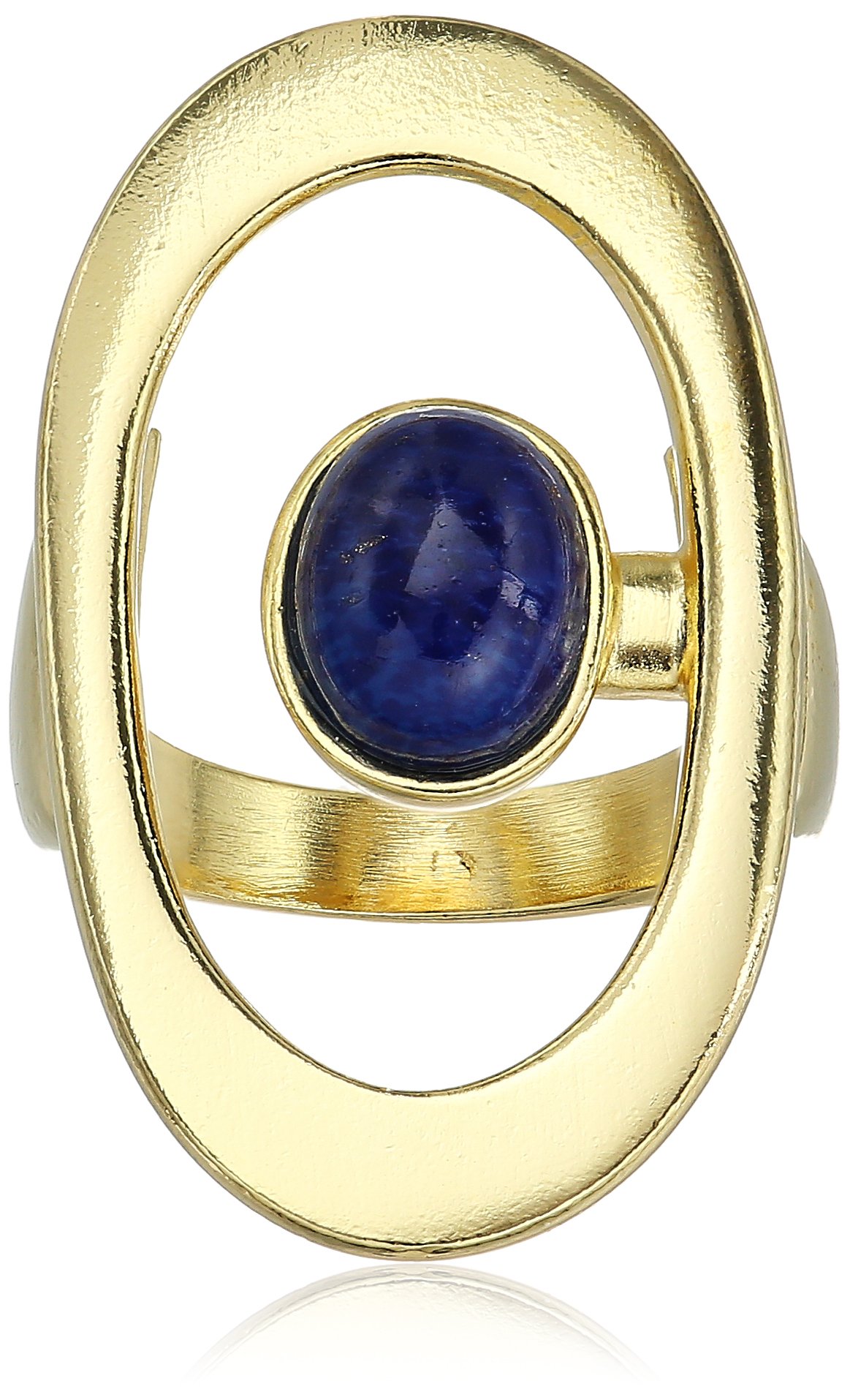 Ben-Amun Jewelry Sculpture Garden Gold-Plated Oval Ring