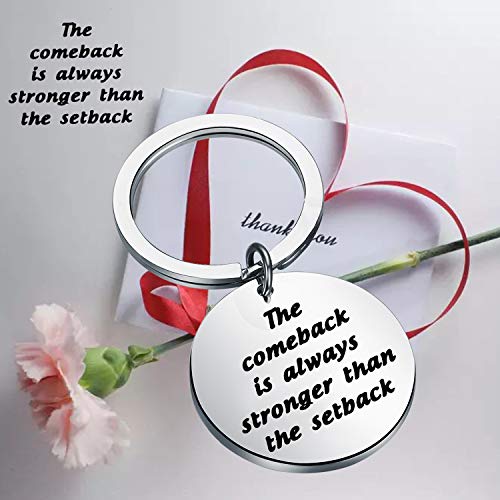 BAUNA Sobriety Keychain Addiction Recovery Jewelry Comeback Key Ring